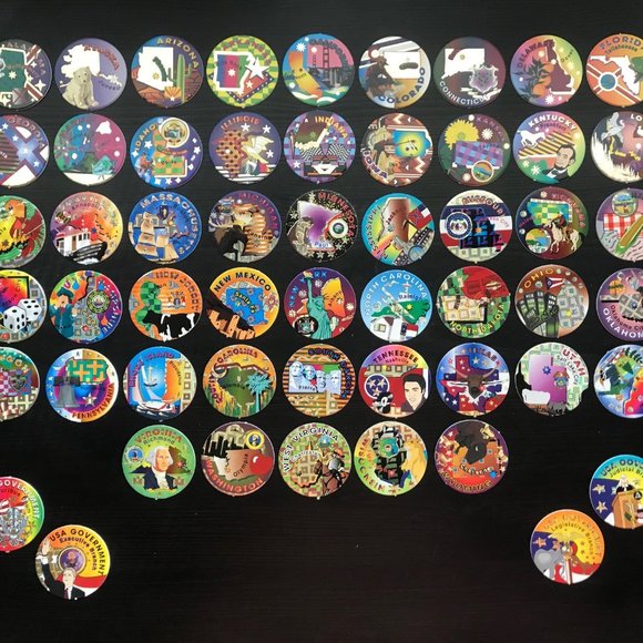 Toys | Rare Set Of 54 Pogs 5 Us States 4 Branches Of Government | Poshmark